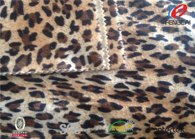 China Waterproof Leopard Print Velvet Fabric 180cm 270GSM Custom Pile Height for Sofa Car for sale