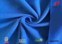 China Embossed Super Polyester Tricot Knit Fabric School Uniform Material Navy Blue for sale
