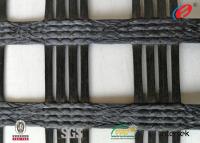 China Polyester Geogrid Reinforcing Fabric 30-200 kN/m Tensile Strength for Retaining Walls and Road Construction for sale