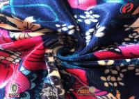 China Flower Printed Elastic Spandex Velvet Fabric 245GSM 1.52M Width Korea Velvet for Garment for sale