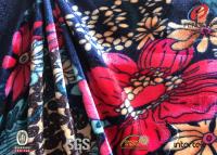 China Flower Printed Elastic Spandex Velvet Fabric 245GSM 1.52M Width Korea Velvet for Garment for sale