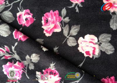 China Printed Flower Velvet Upholstery Fabric 95% Polyester 5% Spandex 275gsm 178cm Width for Bedding Home Textile for sale