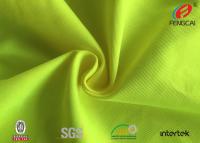 China Breathable 75D Hi Vis Fluorescent Fabric Yellow Coated FR Anti Static 150cm 80gsm for sale