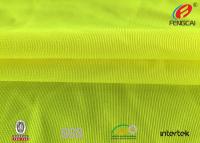 China Breathable 75D Hi Vis Fluorescent Fabric Yellow Coated FR Anti Static 150cm 80gsm for sale