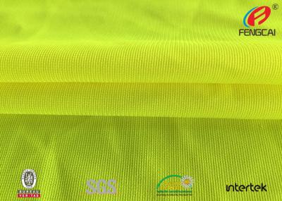 China Breathable 75D Hi Vis Fluorescent Fabric Yellow Coated FR Anti Static 150cm 80gsm for sale