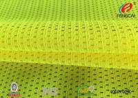China Breathable Tricot Knitted Safety Yellow Fluorescent Fabric 200cm Width 60gsm for sale