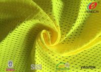 China Breathable Tricot Knitted Safety Yellow Fluorescent Fabric 200cm Width 60gsm for sale