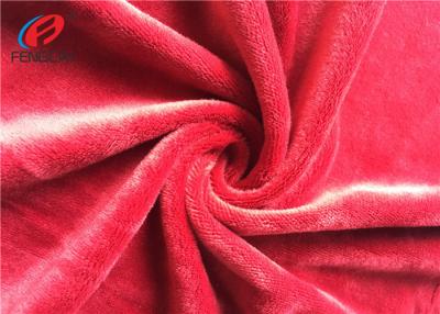 China Red Spandex Velvet Fabric For Blanket , Elastic 4 Way Stretch Polyester Fabric for sale