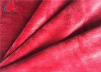 China Red Spandex Velvet Fabric For Blanket , Elastic 4 Way Stretch Polyester Fabric for sale