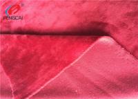 China Red Spandex Velvet Fabric For Blanket , Elastic 4 Way Stretch Polyester Fabric for sale
