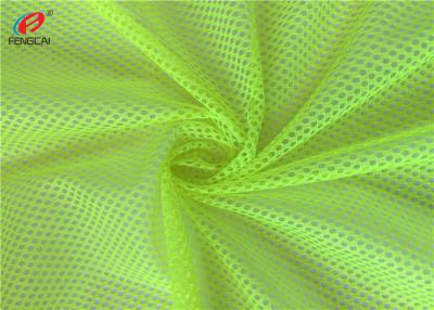 China 100% Polyester Warp Knitting Fluorescent Yellow Sports Mesh Fabric 90GSM 150CM for sale