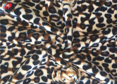 China Stretching Polyester Spandex Velvet Fabric Animal Printed Warp Knitting 240GSM 160CM for sale