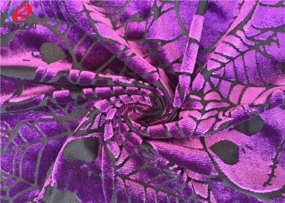 China High Stretch Burnout Velvet Fabric 280GSM 160cm Width 94% Polyester 6% Spandex Upholstery Material for sale