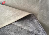 China Upholstery 100% Polyester Brushed Fabric , Gray Printed Sofa Velvet Fabric for sale