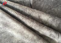 China Upholstery 100% Polyester Brushed Fabric , Gray Printed Sofa Velvet Fabric for sale