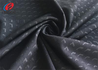 China Embossed Weft Knitted Polyester Spandex Fabric - 152cm Width, 180 GSM Weight, Black Sports Lycra Material for sale