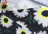 China Flower Printed Stretch Polyester Spandex Fabric For Derss , 50D + 40D Yarn Count for sale