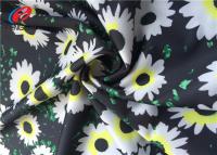 China Flower Printed Stretch Polyester Spandex Fabric For Derss , 50D + 40D Yarn Count for sale