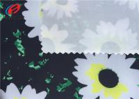 China Flower Printed Stretch Polyester Spandex Fabric For Derss , 50D + 40D Yarn Count for sale