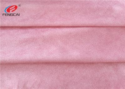 China Pink Printed Suede Fabric 240 GSM 150 CM Width for Sofa Upholstery and Automotive Interiors for sale