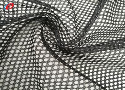 China Big Hole Black Dry Fit Mesh Fabric 60-120 GSM 150cm Width for Sportswear and Athletic Apparel for sale
