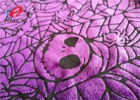 China Pumpkin Printed Burnout Velvet Polyester Spandex Fabric 155cm Width 180-250 GSM for Christmas Dress for sale
