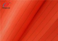 China Stripe Fluorescent Orange Fabric , Safety Vest Fabric Adjustable Width for sale