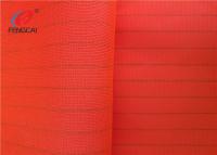 China Stripe Fluorescent Orange Fabric , Safety Vest Fabric Adjustable Width for sale