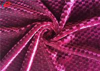China Polyester Spandex Knitted Velvet Fabric Engraving Printing 215GSM 58-60 Inch Shiny Tartan for sale