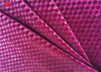 China Polyester Spandex Knitted Velvet Fabric Engraving Printing 215GSM 58-60 Inch Shiny Tartan for sale