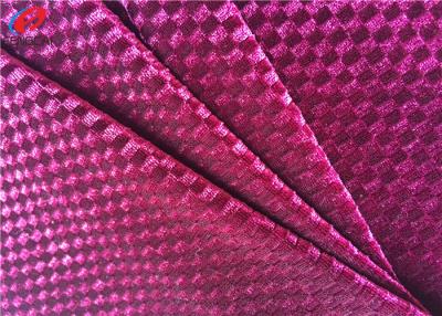 China Polyester Spandex Knitted Velvet Fabric Engraving Printing 215GSM 58-60 Inch Shiny Tartan for sale