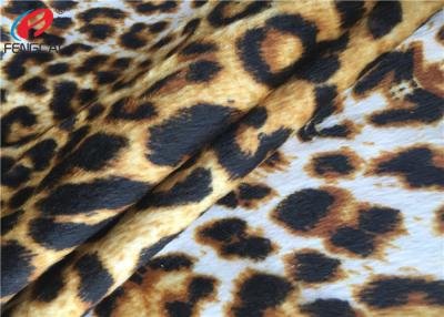 China Leopard Printed Micro Velboa Polyester Velvet Fabric For Upholstery , Eco - Friendly for sale