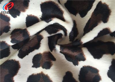 China Leopard Print Plush Velboa Polyester Velvet Fabric 1.6m Width 205 GSM for Upholstery for sale