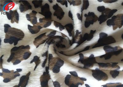 China Animal Printed Velboa Fabric 100% Polyester Velvet Upholstery Fabric 1.55m Width for sale