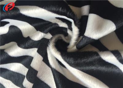 China Zebra Printed Velboa Velour Fabric 250GSM 58/60