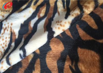 China Plain Dyed Polyester Velvet Fabric 150cm 210GSM Animal Print for Upholstery for sale