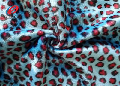 China Leopard Print Polyester Velvet Upholstery Fabric 220gsm 60in Velboa Velour Short Hair for sale