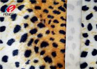 China Leopard Printed 144F 100% Polyester Velvet Fabric Velboa 240 GSM Custom Width 58-60 Inch for sale