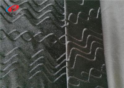 China Black Burnout Velvet Fabric 95% Polyester 5% Spandex 150cm Width 180-240 GSM for sale