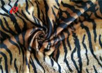 China Tiger Stripe Velboa 100% Polyester Velvet Fabric Animal Print Faux Fur 150cm Width for sale