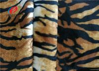 China Tiger Stripe Velboa 100% Polyester Velvet Fabric Animal Print Faux Fur 150cm Width for sale