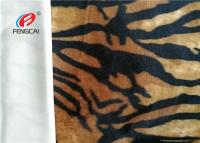 China Tiger Stripe Velboa 100% Polyester Velvet Fabric Animal Print Faux Fur 150cm Width for sale