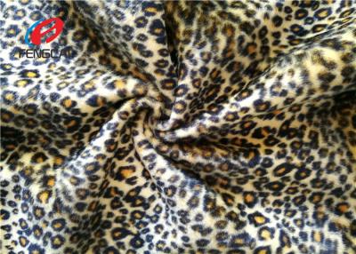 China Leopard Printed 100% Polyester Velvet Fabric 210gsm Crushed Upholstery Velvet for sale