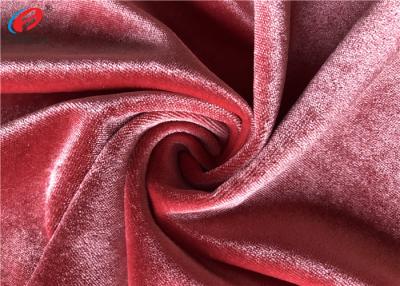 China Shiny Fleece Stretch Polyester Spandex Velvet Fabric 260GSM 1.6M Width for Dresses and Upholstery for sale