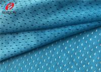 China Blue Colour 100% Polyester Sports Mesh Fabric Athletic Garment Material for sale