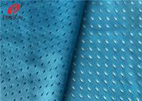 China Blue Colour 100% Polyester Sports Mesh Fabric Athletic Garment Material for sale