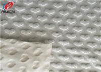 China Heart Design Super Soft Polyester Minky Fabric For Baby Blanket In White for sale