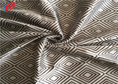China Diamond Check Printed Warp Knitting Polyester Velvet Fabric 165cm Width 180-300gsm for Furniture for sale