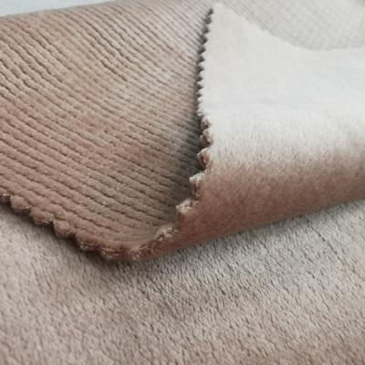 China 380gsm Super soft AB YARN Stripe Velvet Fabric for sale