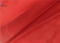 China Red Thin Breathable Polyester Tricot Knit Fabric 50GSM Textiles For Garment for sale